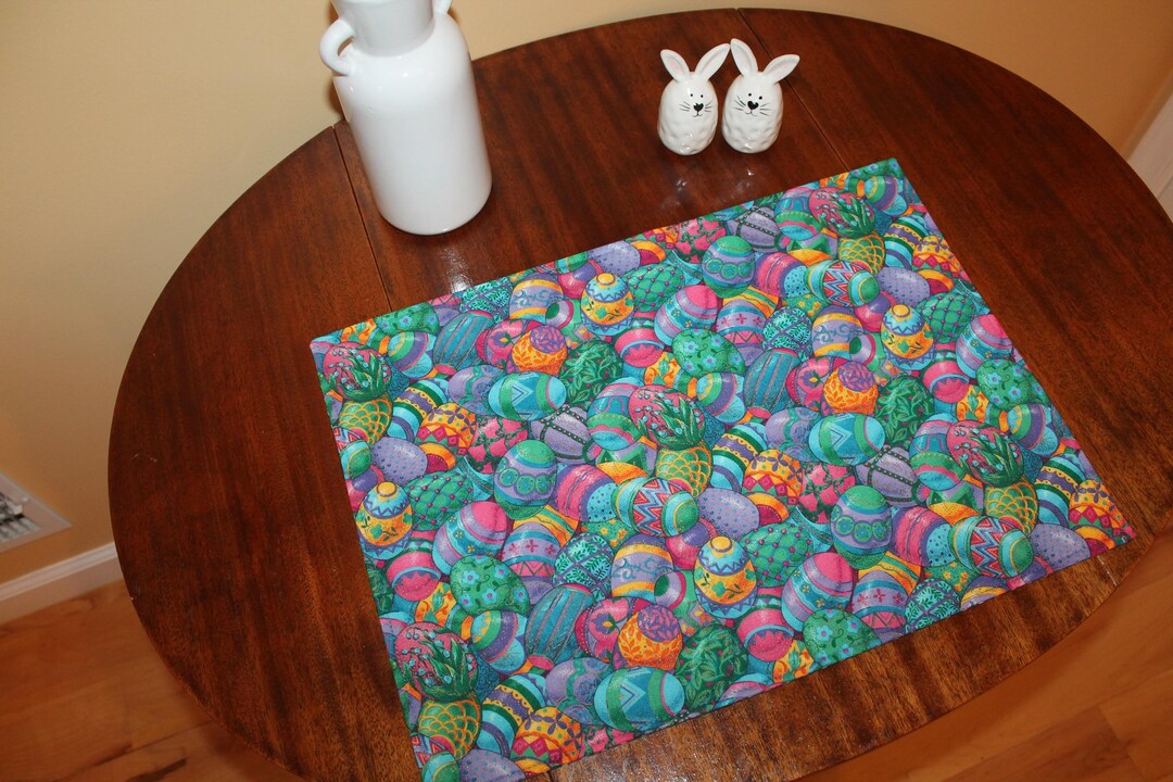 Reversible Easter Placemats, Colorful Egg Print, Set of 2 - Etsy