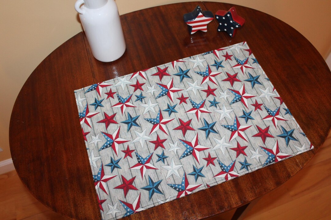Patriotic Placemats, Set of 2 Patriotic Placemats, Reversible Patriotic ...