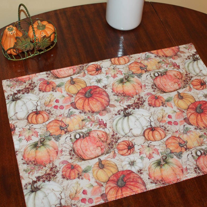 Pumpkin Placemat - Etsy