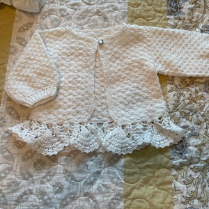 Christina Crochet Pattern, Christening Gown, Sweater, Bonnet and ...