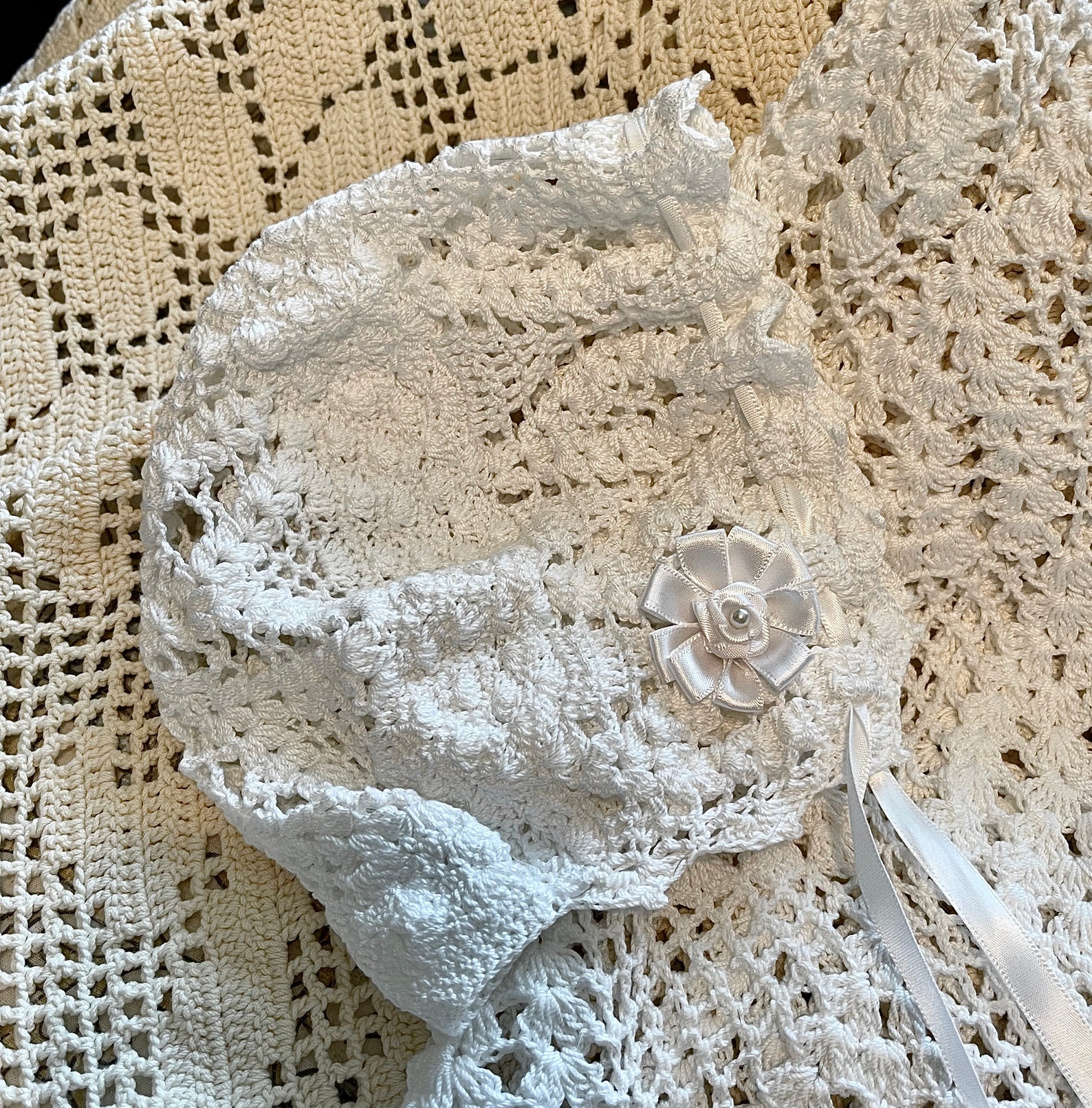 Christina Crochet Pattern, Christening Gown, Sweater, Bonnet and ...