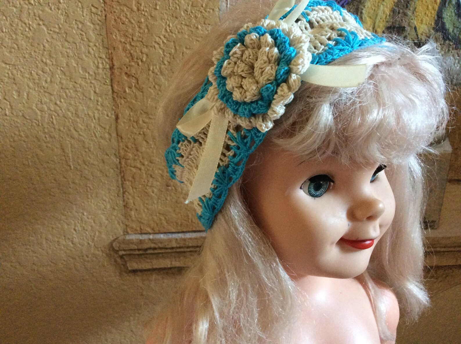 Bonnet and Headband Erika Thread Crochet Baby Christening Pattern ...