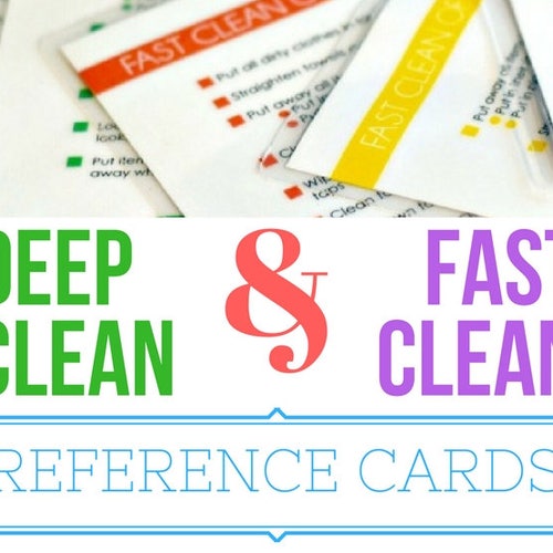Deep Cleaning and Fast Cleaning Printable Reference Cards - Etsy