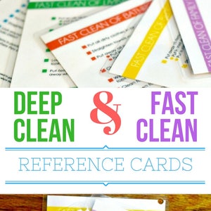 Deep Cleaning and Fast Cleaning Printable Reference Cards - Etsy