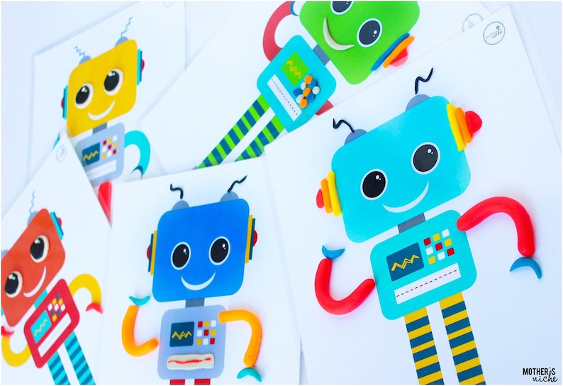 Robot Play Dough Activity Mats - Etsy