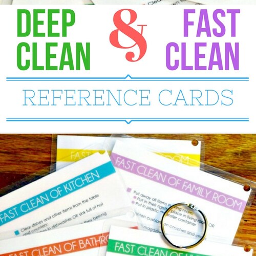 Deep Cleaning and Fast Cleaning Printable Reference Cards - Etsy