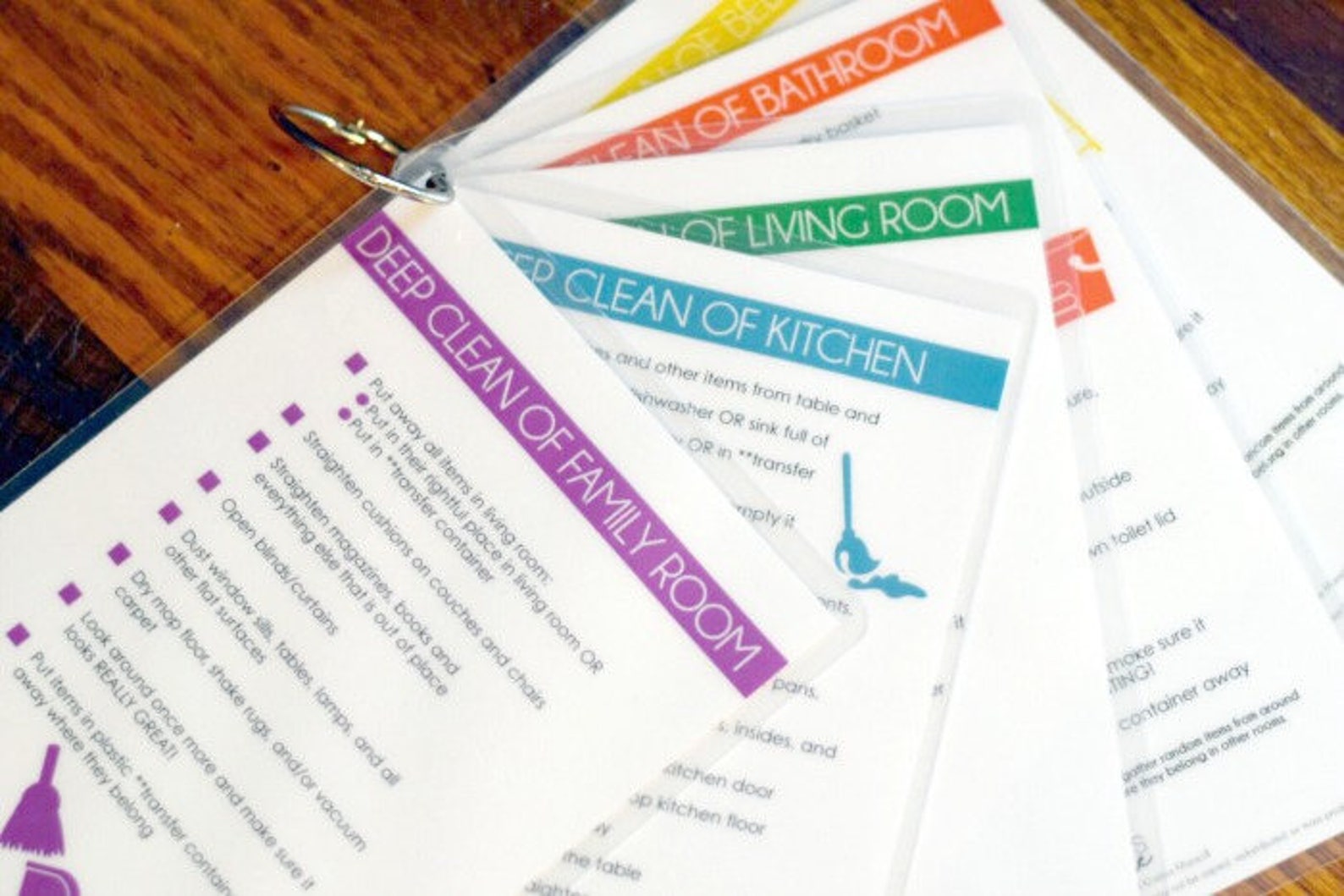Deep Cleaning and Fast Cleaning Printable Reference Cards - Etsy