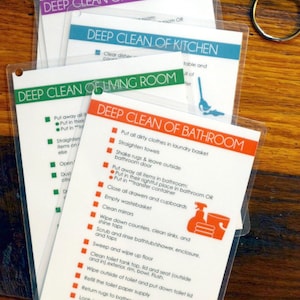 Deep Cleaning and Fast Cleaning Printable Reference Cards - Etsy