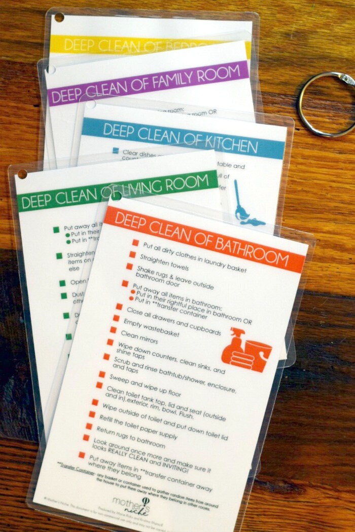 Deep Cleaning and Fast Cleaning Printable Reference Cards - Etsy