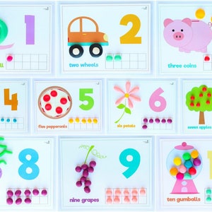 Counting Activities Play Dough Mats - Etsy