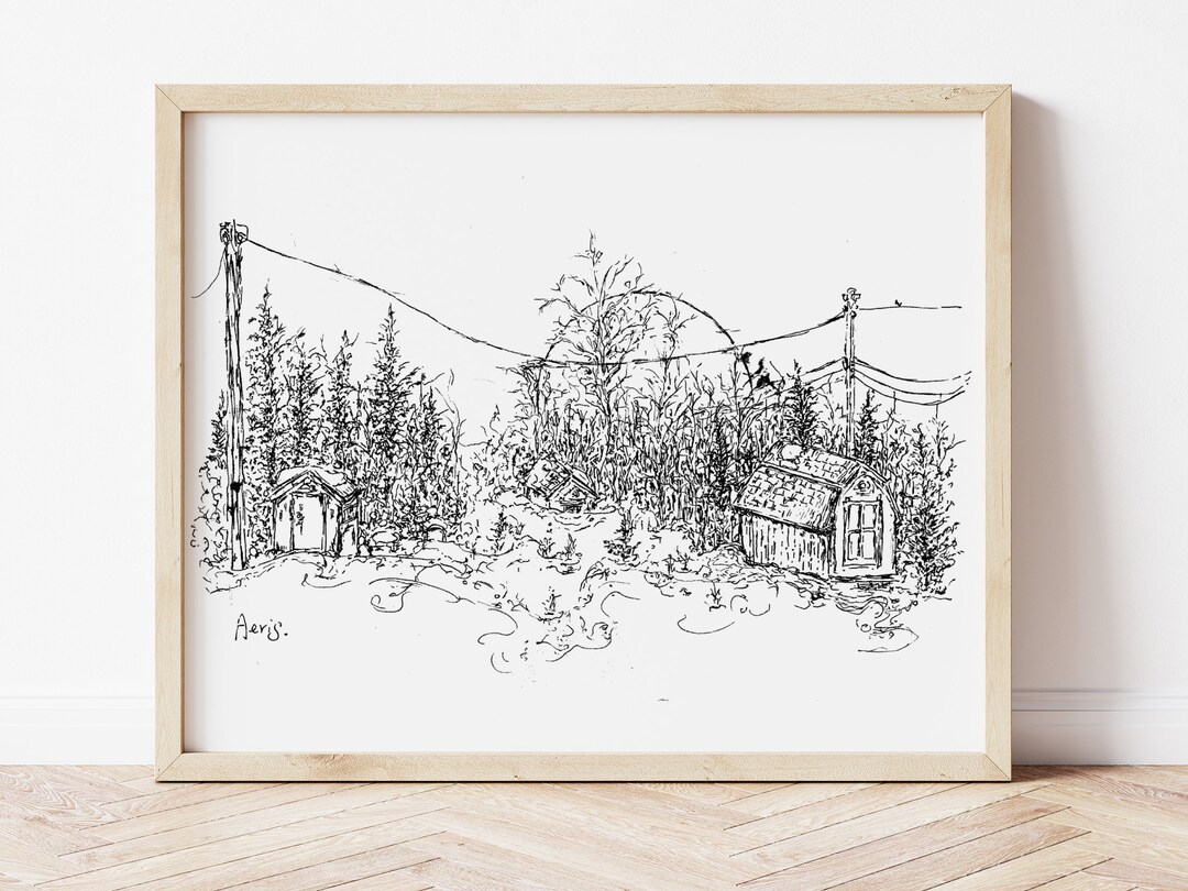 Winter Garden Sheds Art | 5x7 or 8x10 Ink Illustration Print of Canada ...