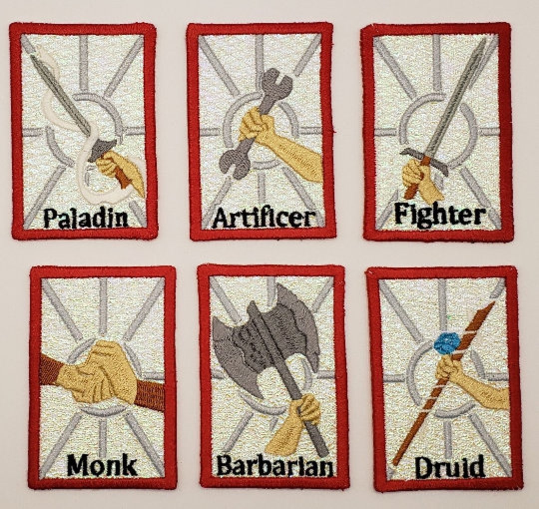 D&D Embroidered Class Patches - Etsy