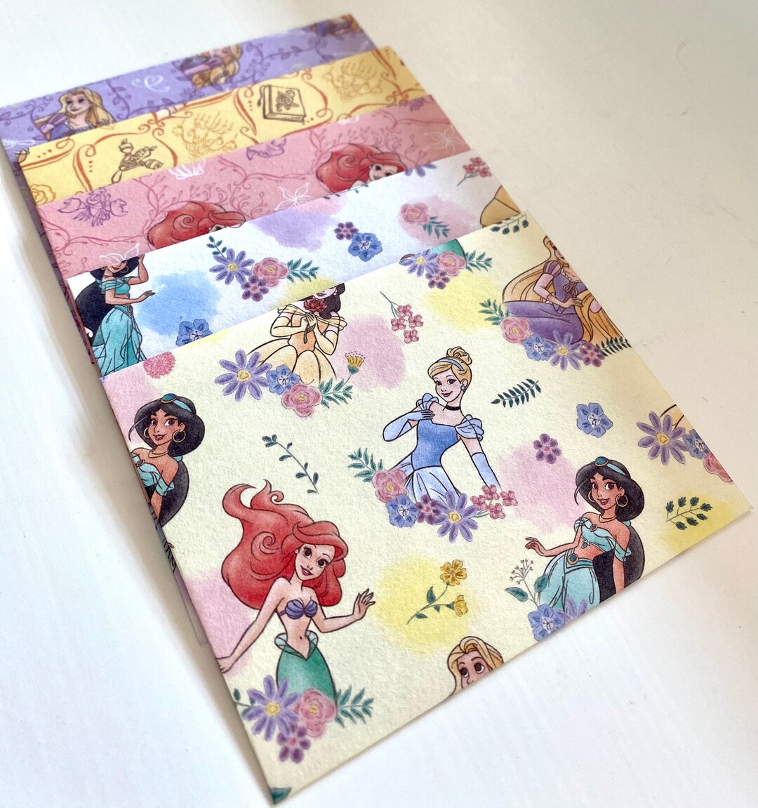 Disney's Princess Mini Envelopes, Ariel, Jasmine, Snow White, Belle ...
