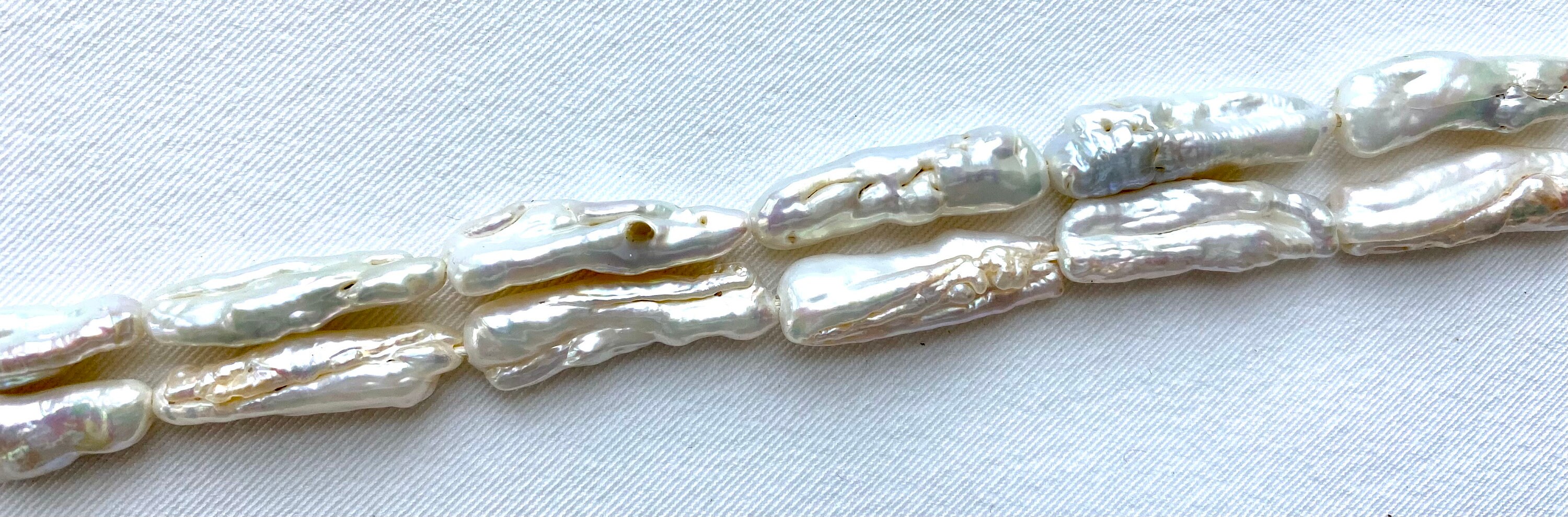 Natural Biwa Pearls, WHITE, GRAY or MUSTARD All Natural Biwa Pearls ...