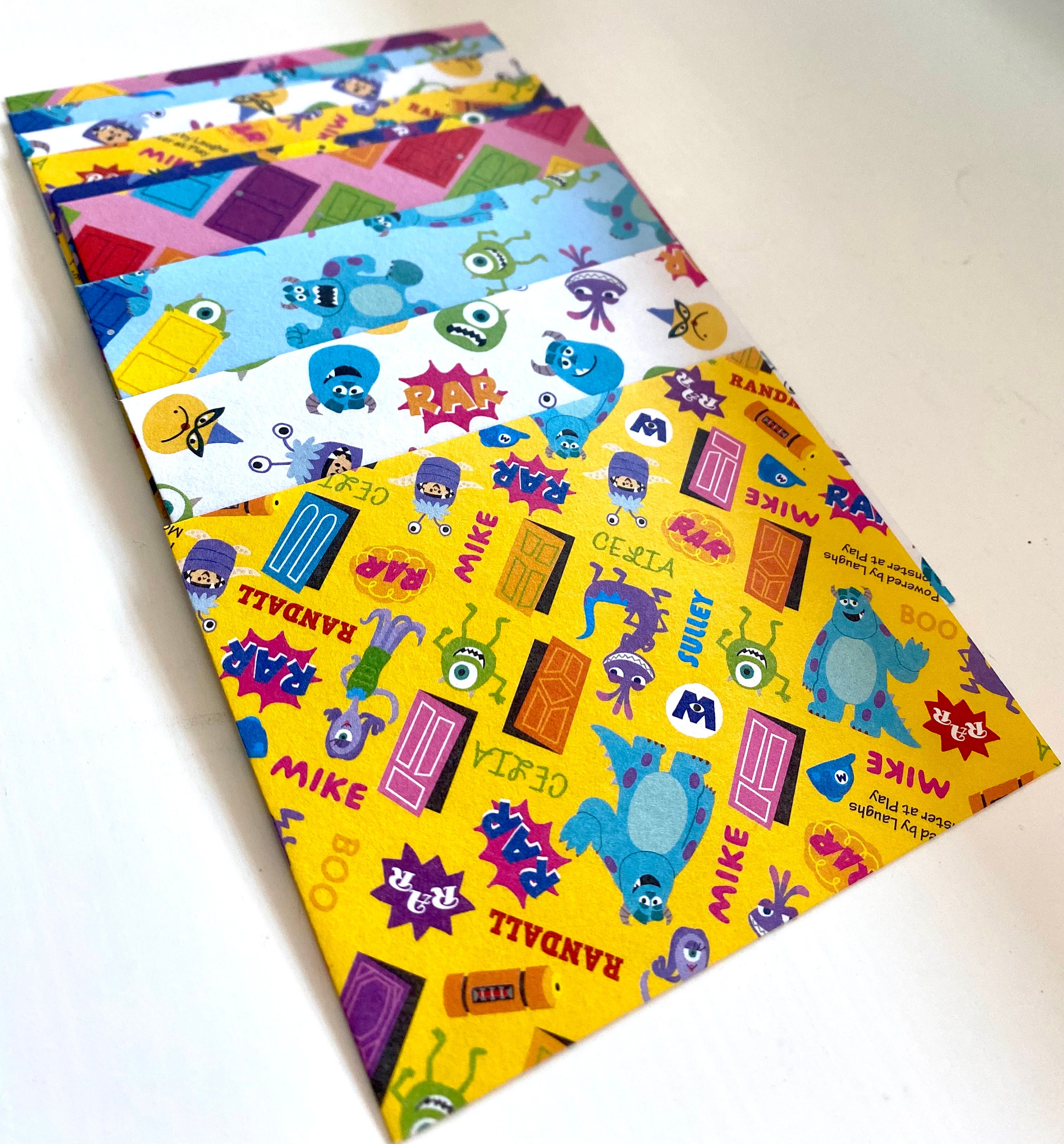 Disney's Monster's INC Mini Envelopes SET OF 5, Gift Card Holders ...