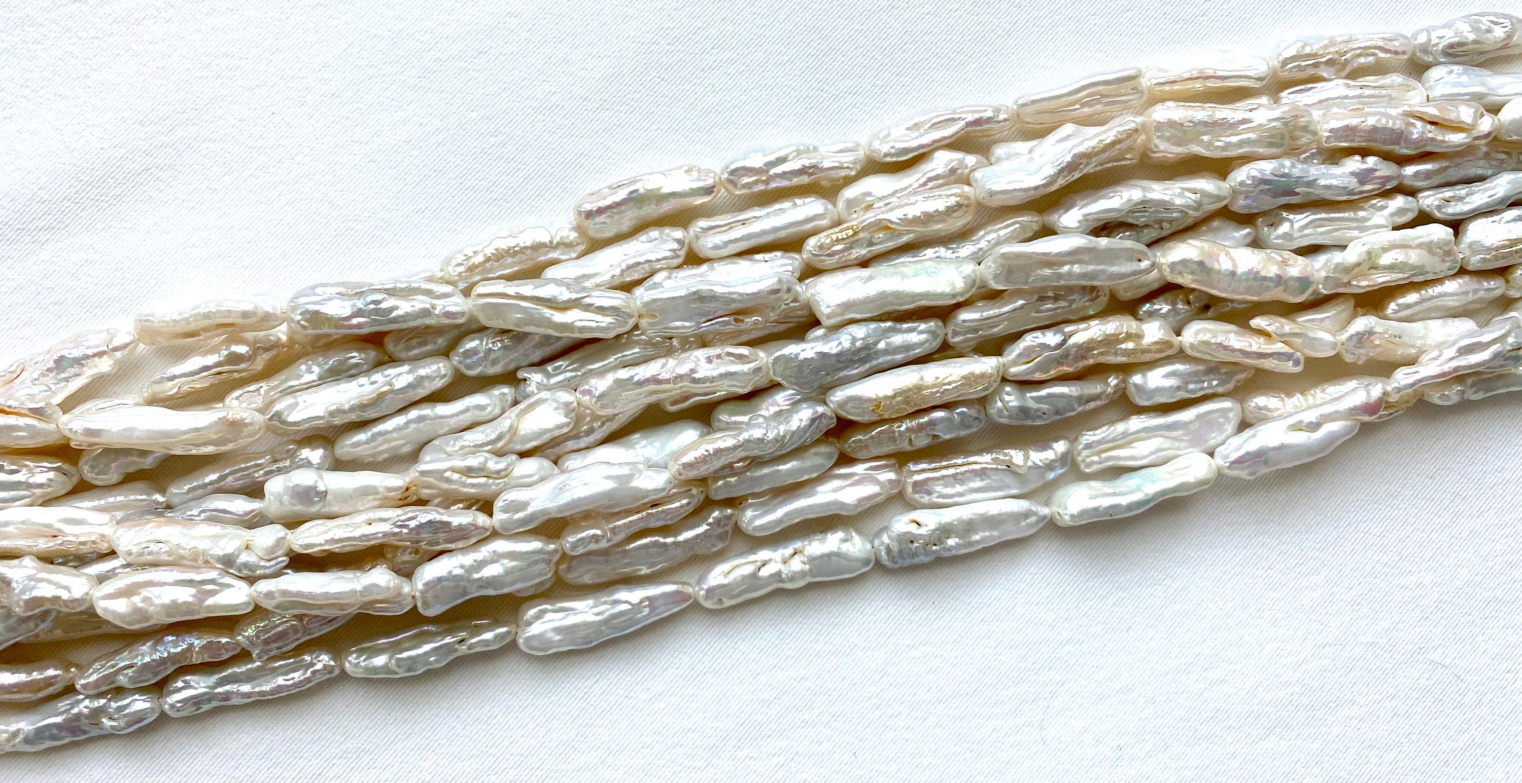Natural Biwa Pearls, WHITE, GRAY or MUSTARD All Natural Biwa Pearls ...
