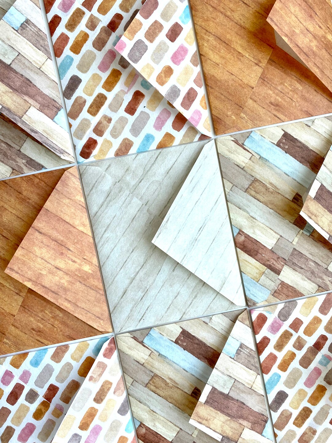 Modern Brick Wooden Planks Wood Mini Envelopes, SET OF 4, Gift Card ...