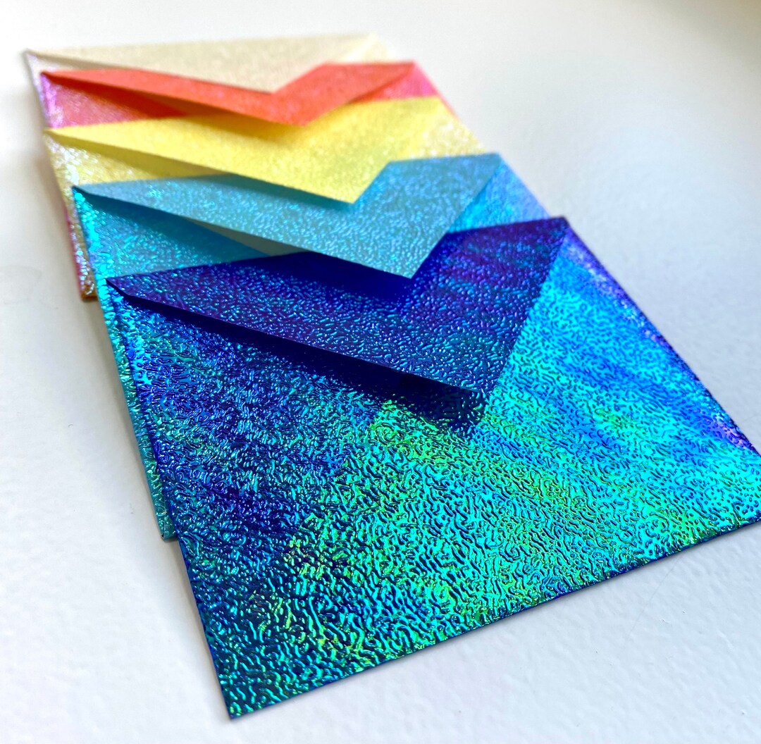 Iridescent Mini Envelopes // SET OF 5 // Gift Card Holders // RSVP ...