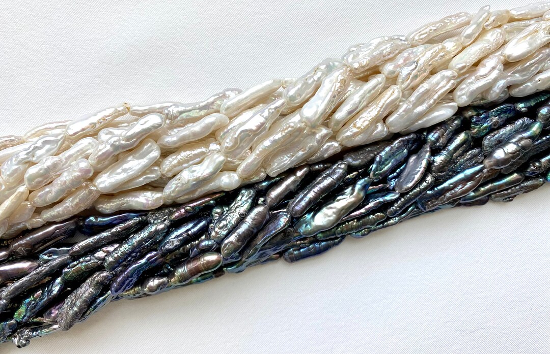Natural BIWA Pearls WHITE or GRAY All Natural Biwa Pearls - Etsy