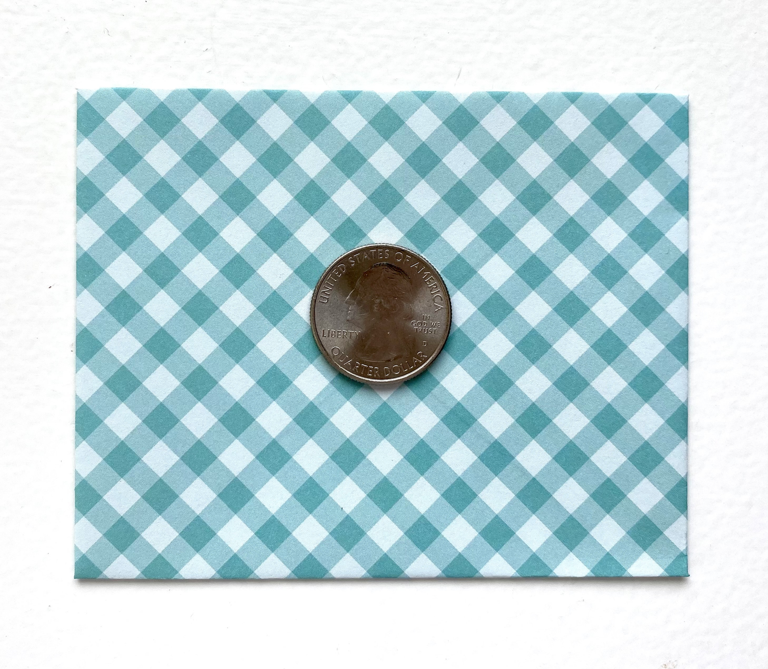Checkered Plaid Gingham Mini Envelopes SET OF 5, Gift Card Holders ...