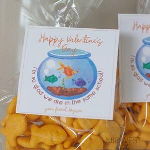 Goldfish Valentine Day Sticker Tag, Classroom Valentine Treats ...