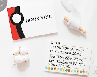 Pokemon thank you card - Etsy