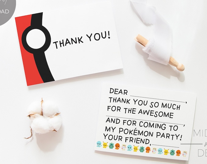 Pokemon thank you card - Etsy