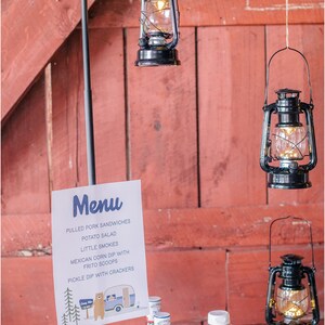 EDITABLE One Happy Camper Menu Template, Buffet Menu, First Birthday ...