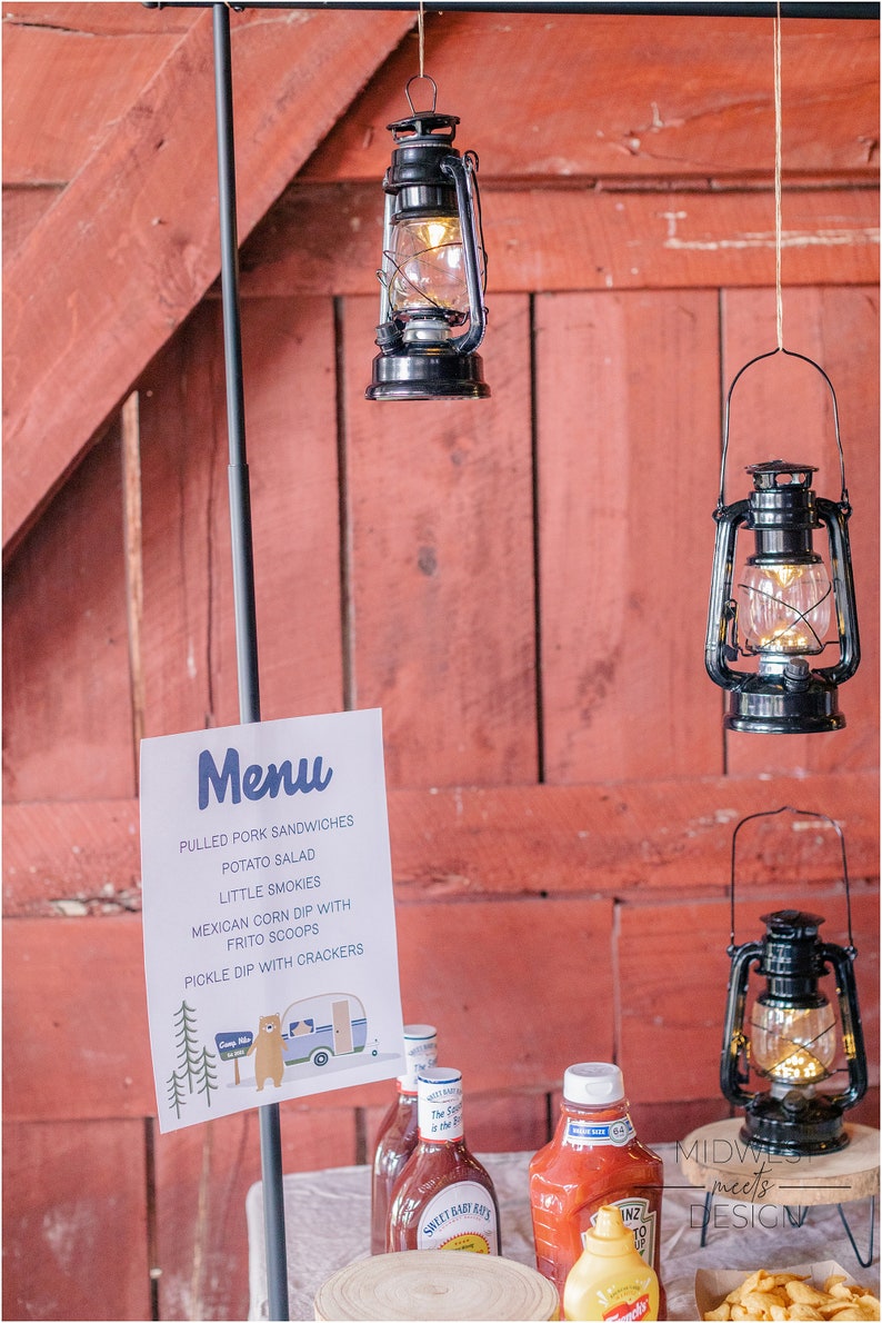 EDITABLE One Happy Camper Menu Template, Buffet Menu, First Birthday ...