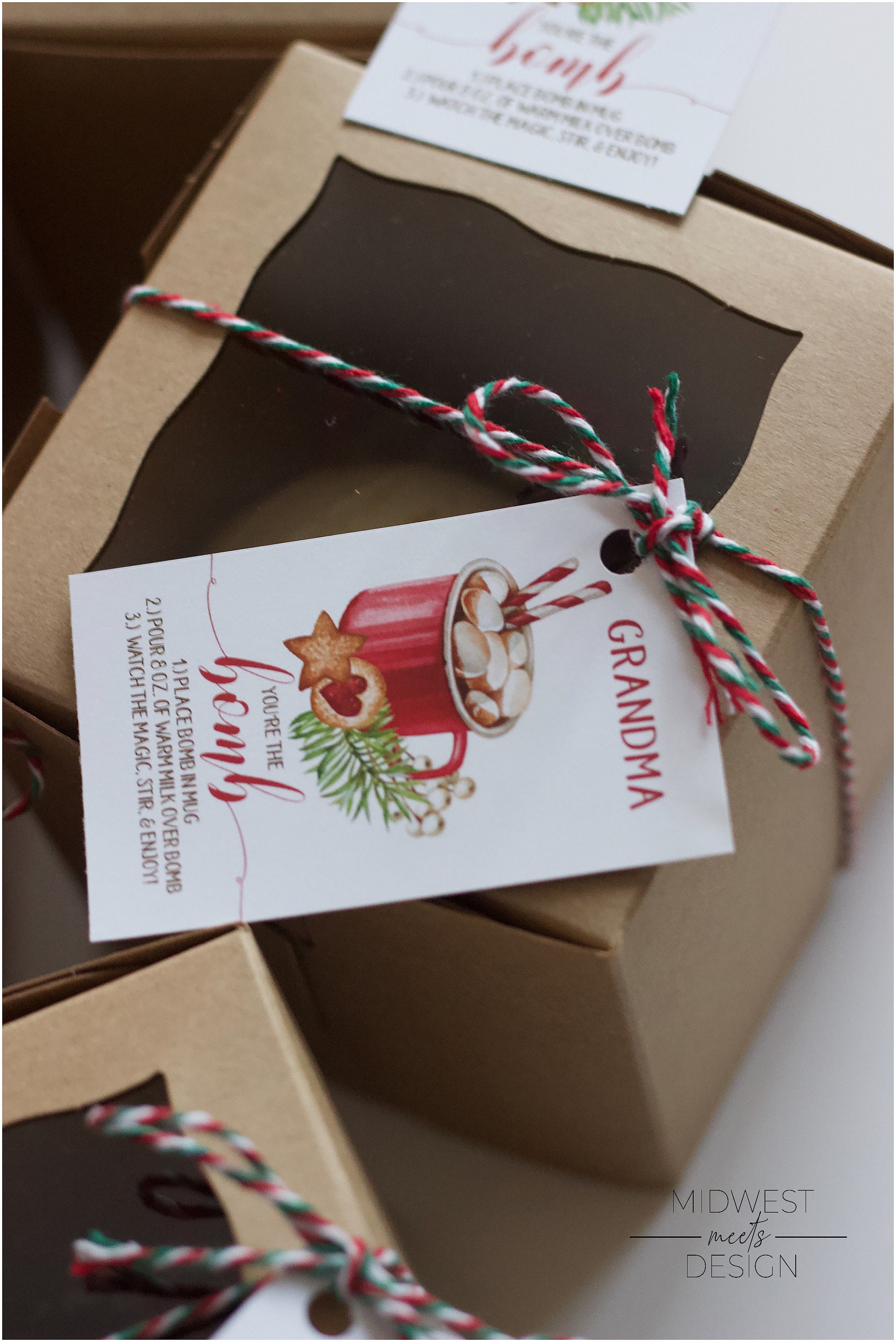 Hot Cocoa Bomb Tag, Christmas Hot Chocolate Bomb Tag, Editable Favor ...