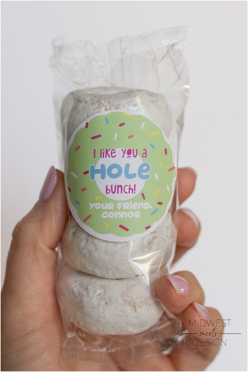 Printable Donut Valentine Stickers, Donut Tags, Kid's Classroom, Donut ...