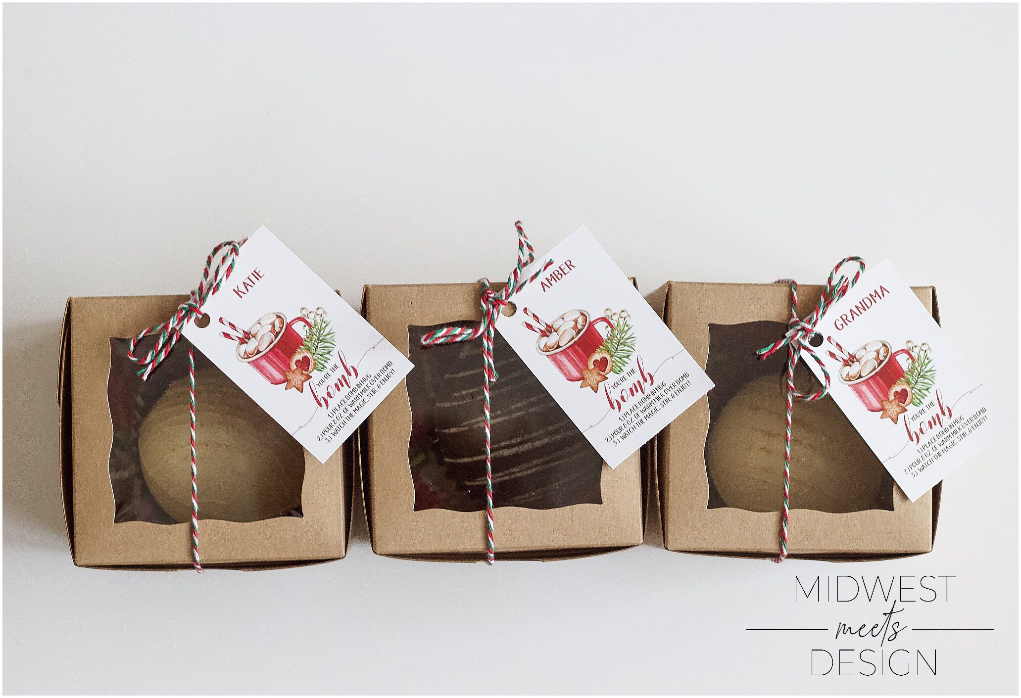 Hot Cocoa Bomb Tag, Christmas Hot Chocolate Bomb Tag, Editable Favor ...