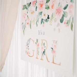 It's A Girl Baby Shower Sign, Baby in Bloom Themed Shower, Dessert Sign ...