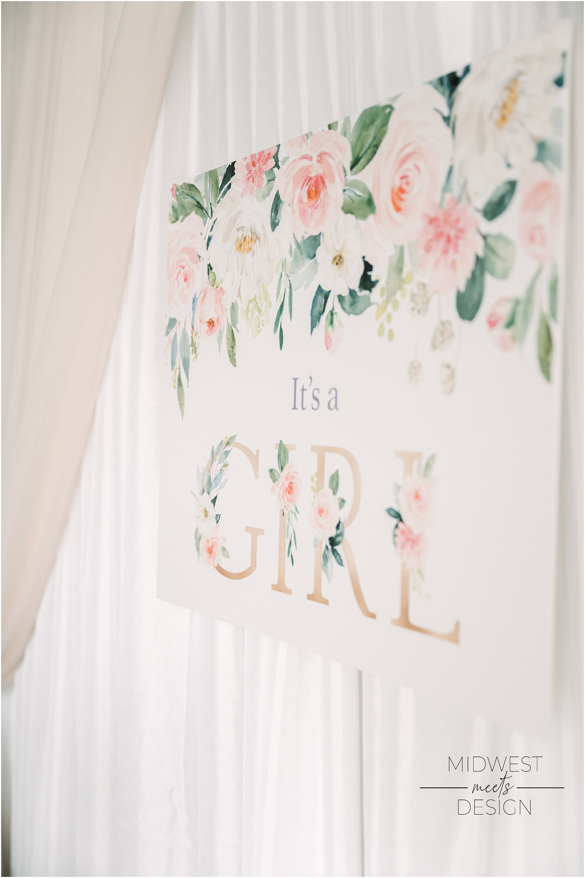 It's A Girl Baby Shower Sign, Baby in Bloom Themed Shower, Dessert Sign ...