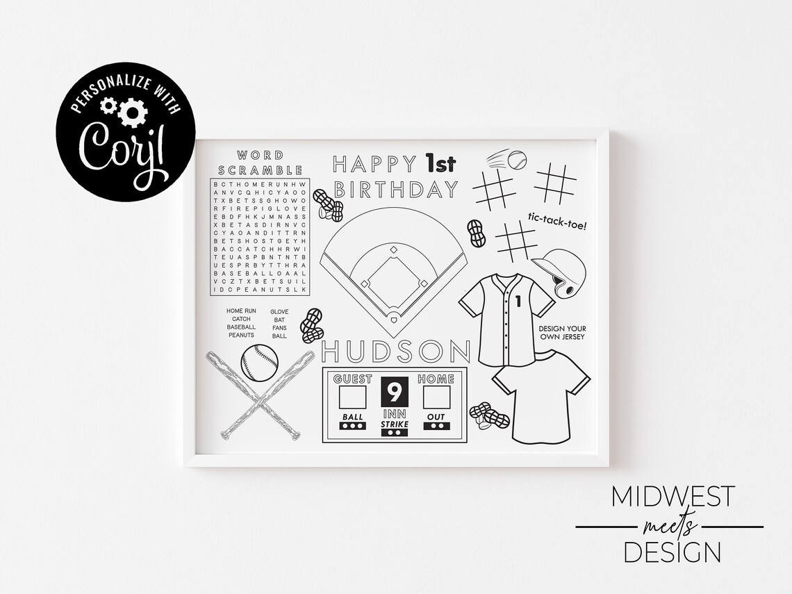 Editable Rookie of the Year Birthday Coloring Page Template - Etsy