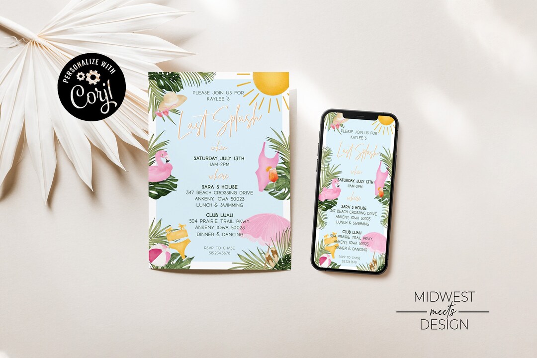 Last Splash Bachelorette Party Invitation: Pool Party Itinerary ...