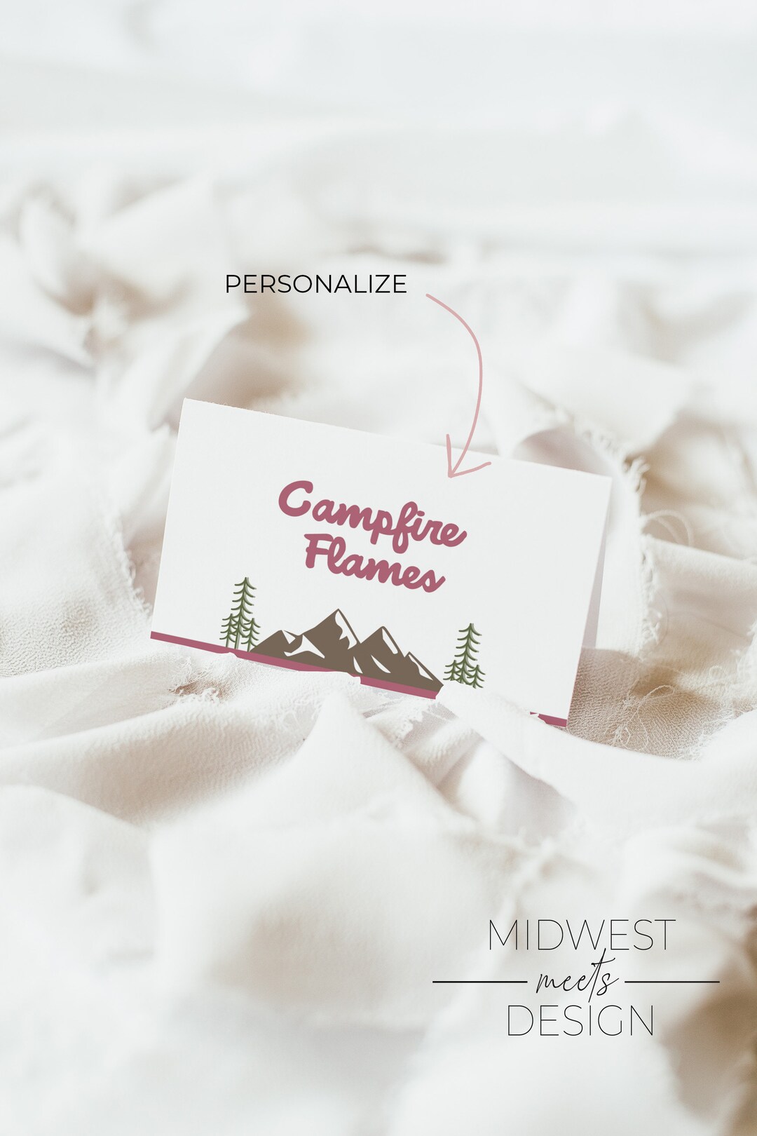 Happy Camper Birthday Food Label Template: Editable First Birthday ...