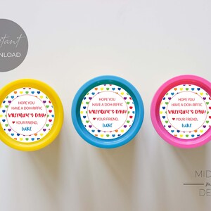 Play Dough Valentine Stickers and Tags, 2x2 Inch, 1.5x1.5 Inch, Kid's ...