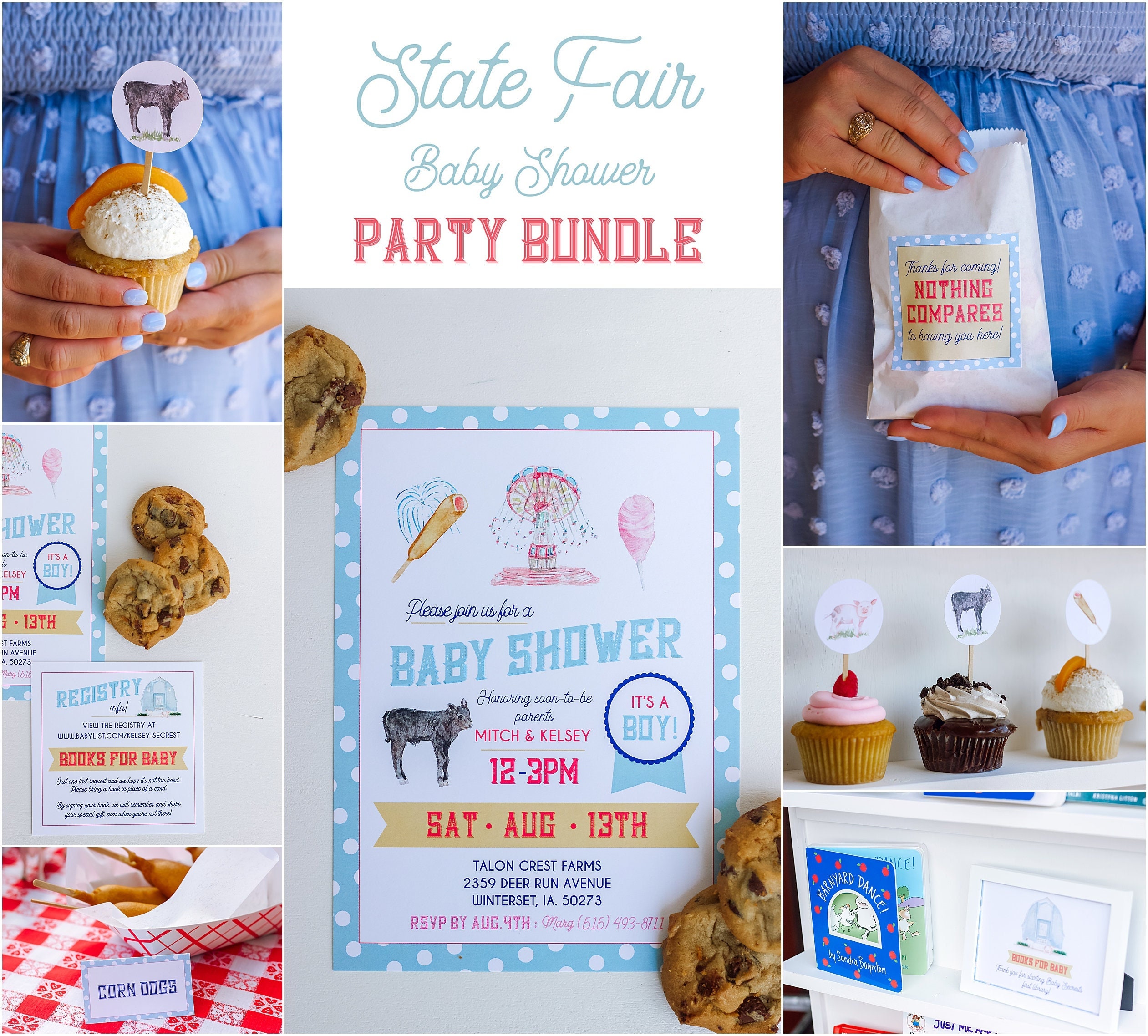 State Fair Baby Shower Bundle, Editable Baby Shower Invitation, Baby ...