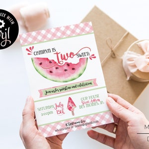 Two Sweet Watermelon Birthday Sign, Watermelon Banner, Watermelon Party ...