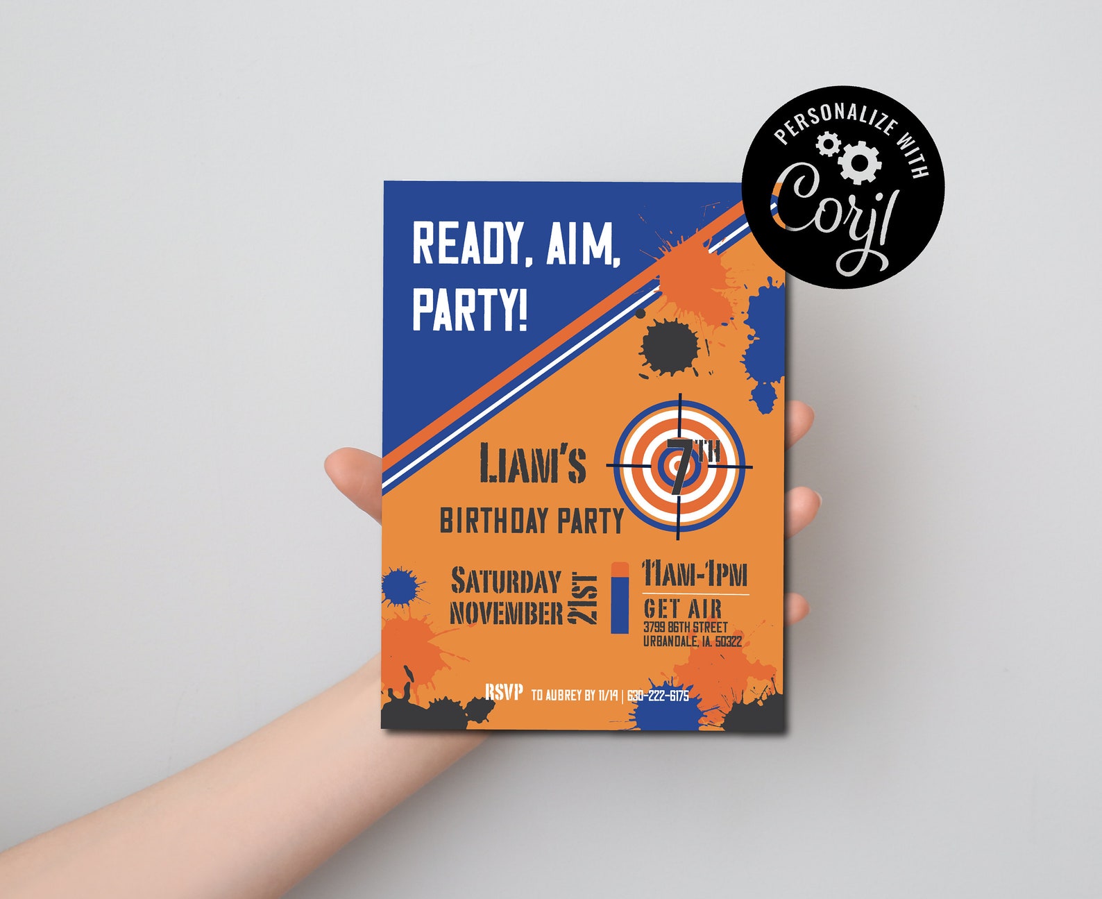 Nerf Invitation Template, Nerf War Birthday Party Invitation Printable ...