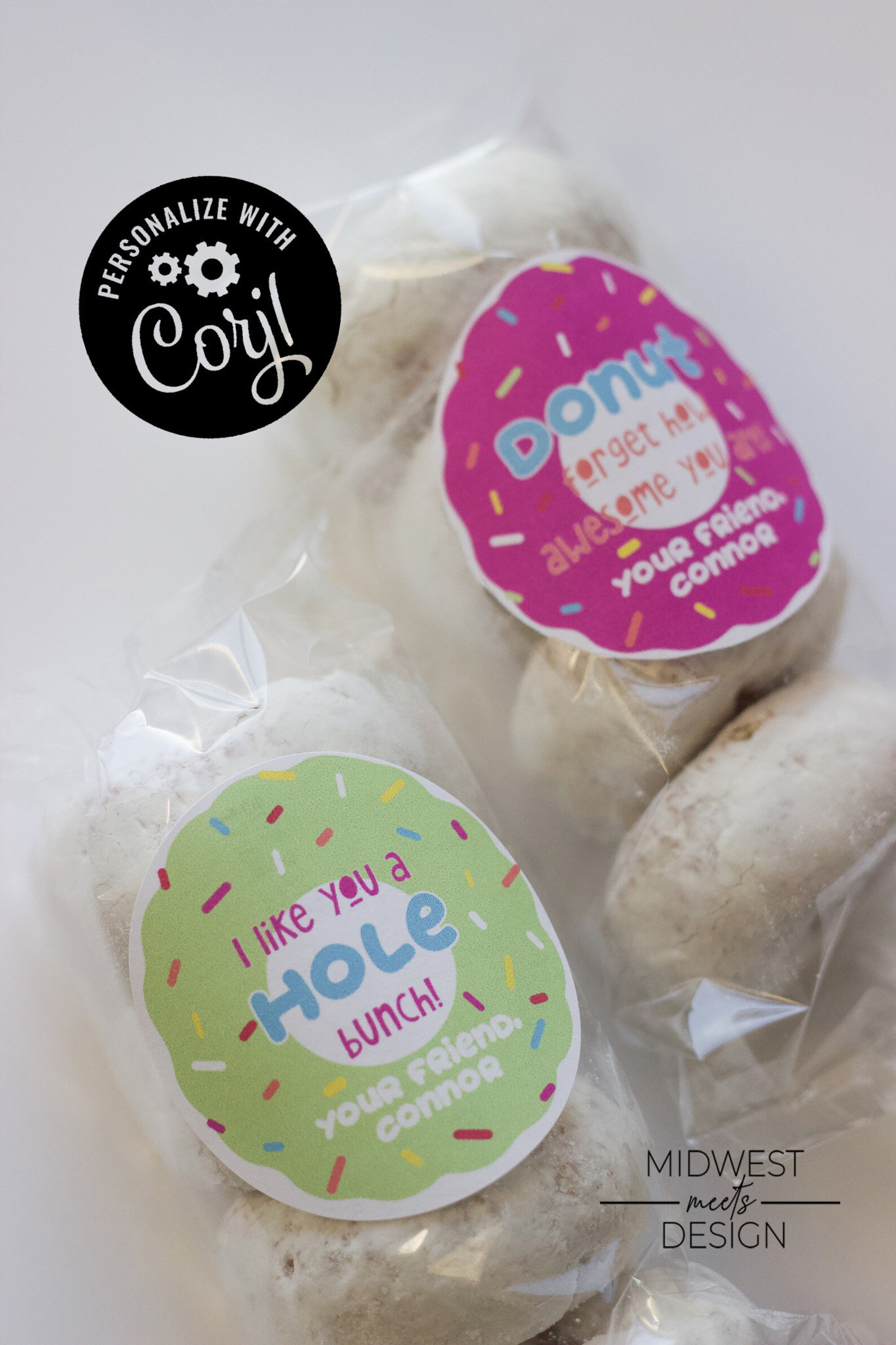 Printable Donut Valentine Stickers, Donut Tags, Kid's Classroom, Donut ...