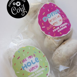 Printable Donut Valentine Stickers, Donut Tags, Kid's Classroom, Donut ...