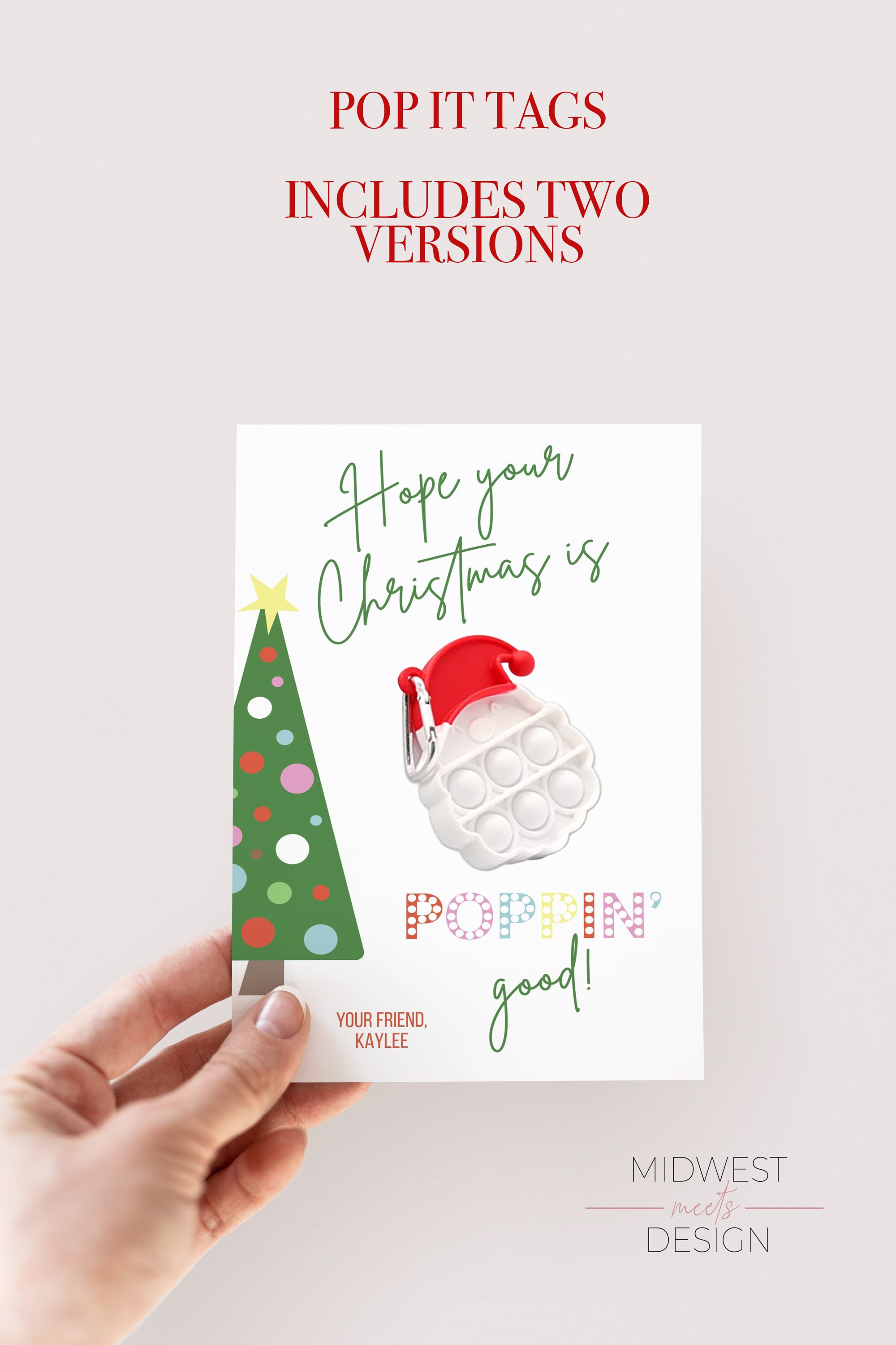 Digital Christmas Pop It Toy Tag, Poppin Christmas, Teacher School Gift ...