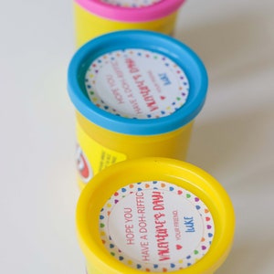 Play Dough Valentine Stickers and Tags, 2x2 Inch, 1.5x1.5 Inch, Kid's ...