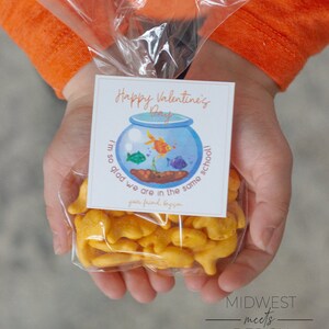 Goldfish Valentine Day Sticker Tag, Classroom Valentine Treats ...