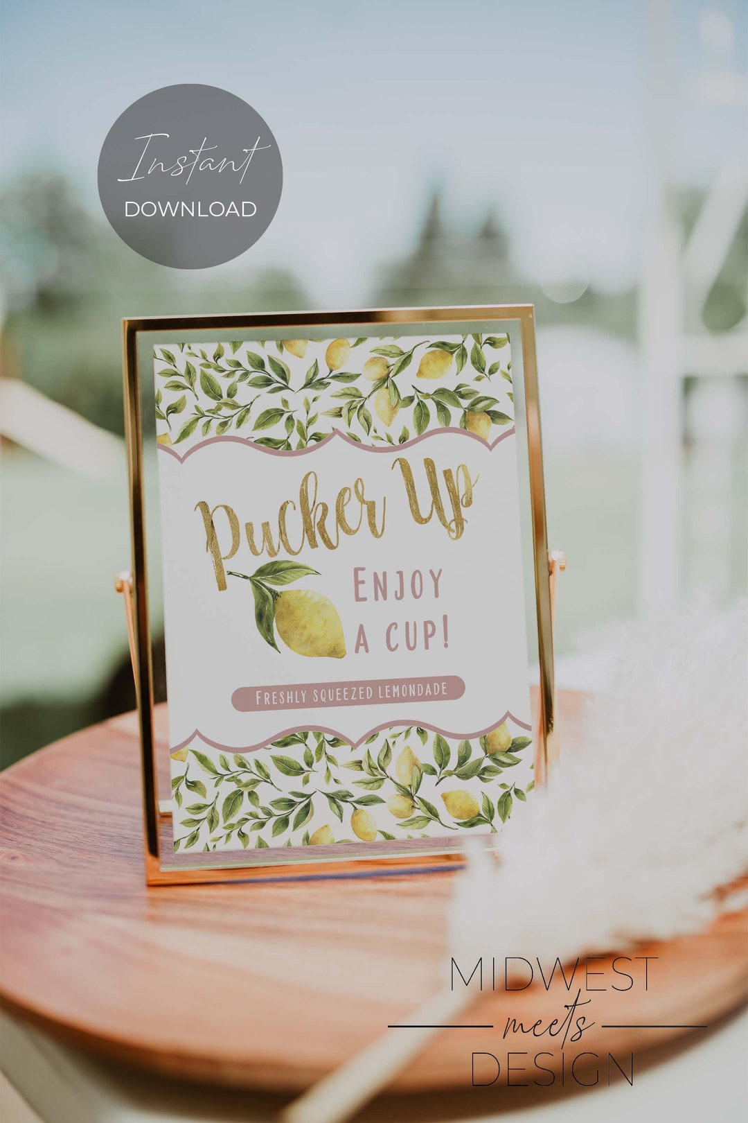 Lemon Drink Sign Template - Lemon Themed Shower, Lemonade Stand ...