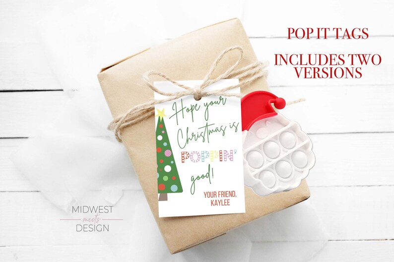 Christmas Pop It Tag, Poppin Christmas, Teacher School Gift Tag, Pop It ...