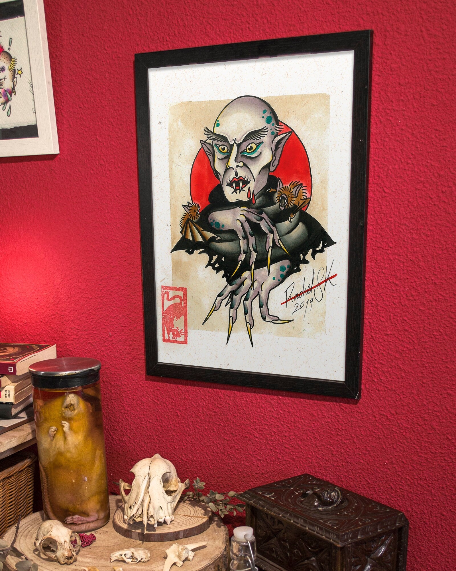 Nosferatu Tattoo Flash Sheet - Traditional Hand-drawn Design for Home ...