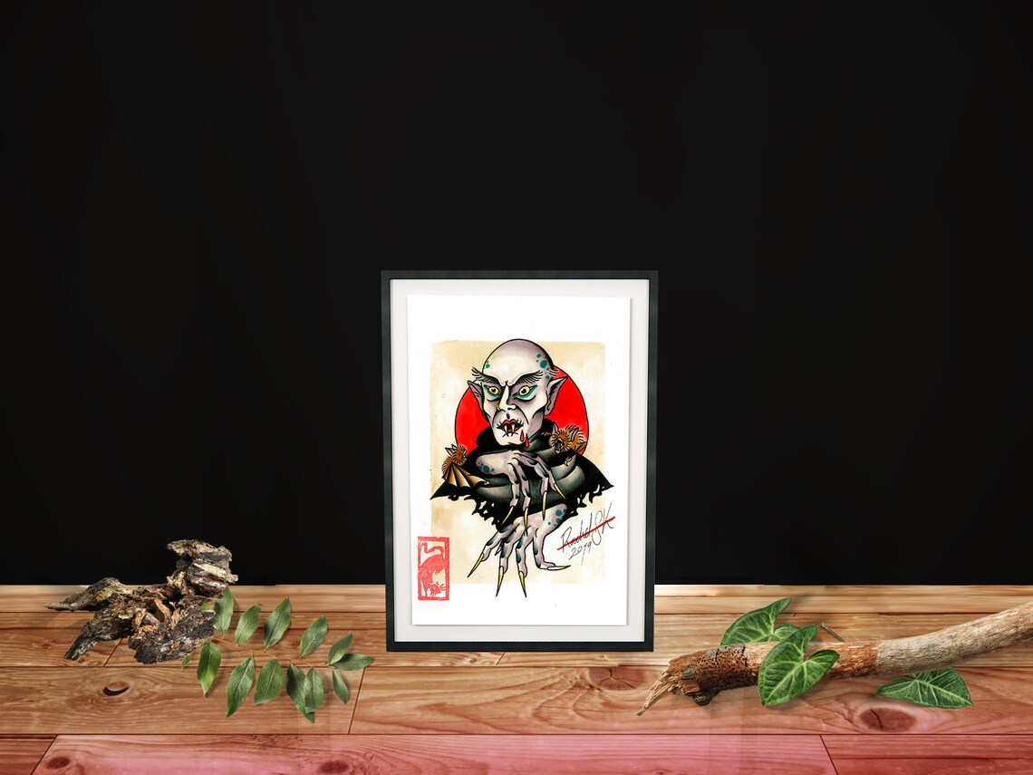 Nosferatu Tattoo Flash Sheet Traditional Hand-drawn Design - Etsy
